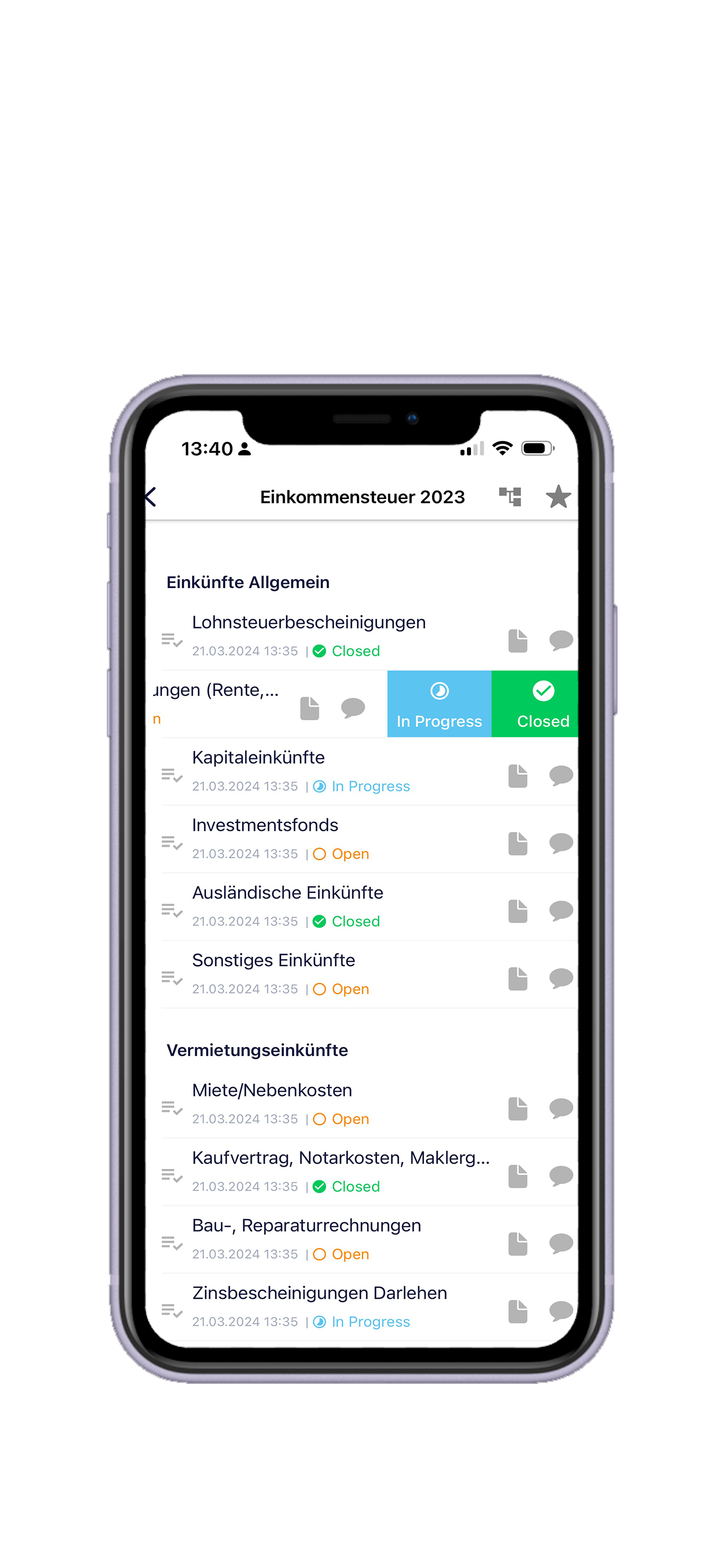 5F App Version 1.2.2: Neue Swipe-Funktion für Statusänderungen